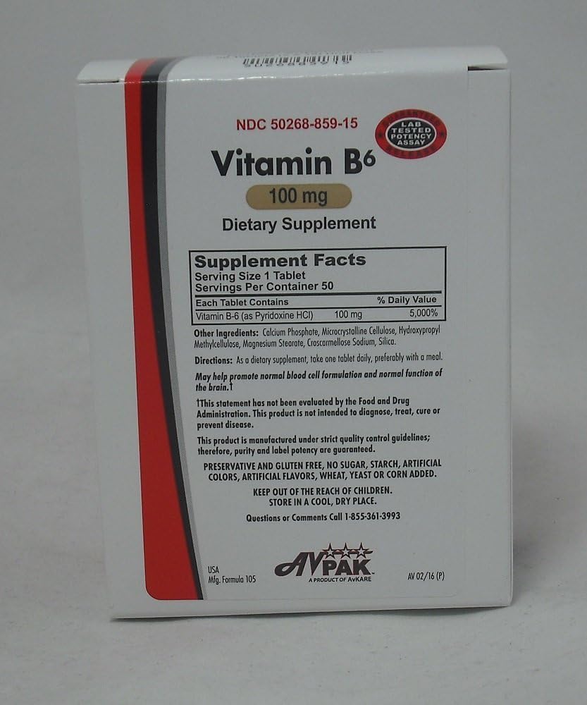 Vitamin B-6 Tablets 100 MG, 50 Count - Thrifty White Health Essentials