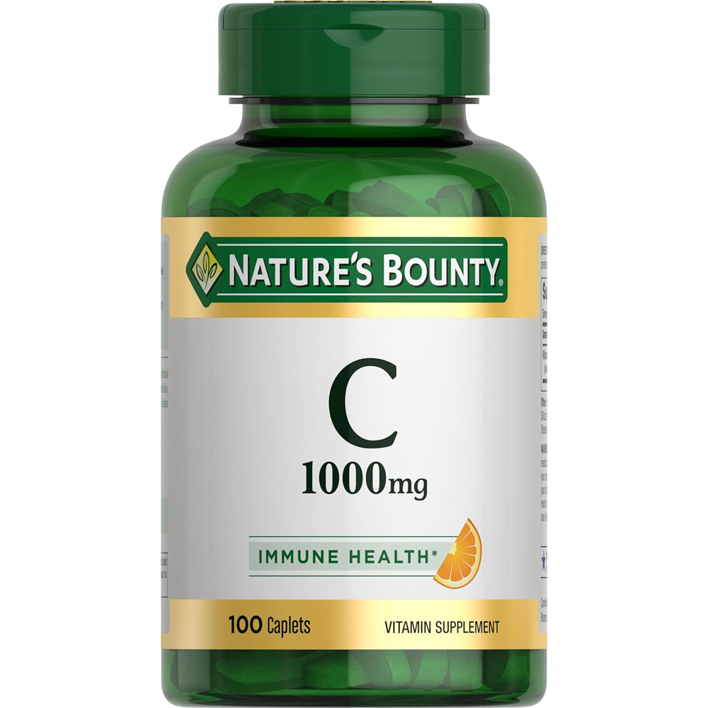 Nature's Bounty Pure Vitamin C-1000 mg - 100 Caplets - Thrifty White ...