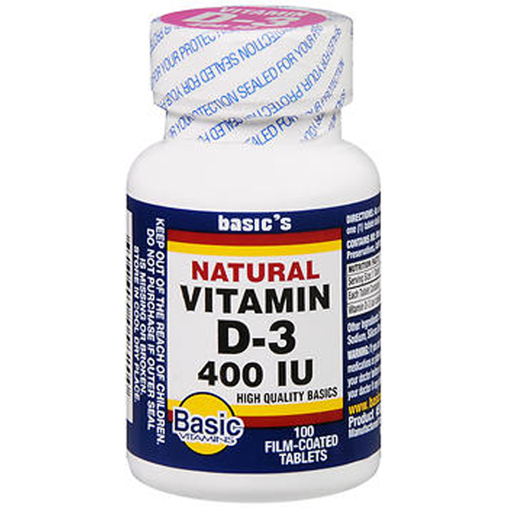 Basic Vitamins Natural Vitamin D3 400 IU Tablets - 100 ct - Thrifty ...