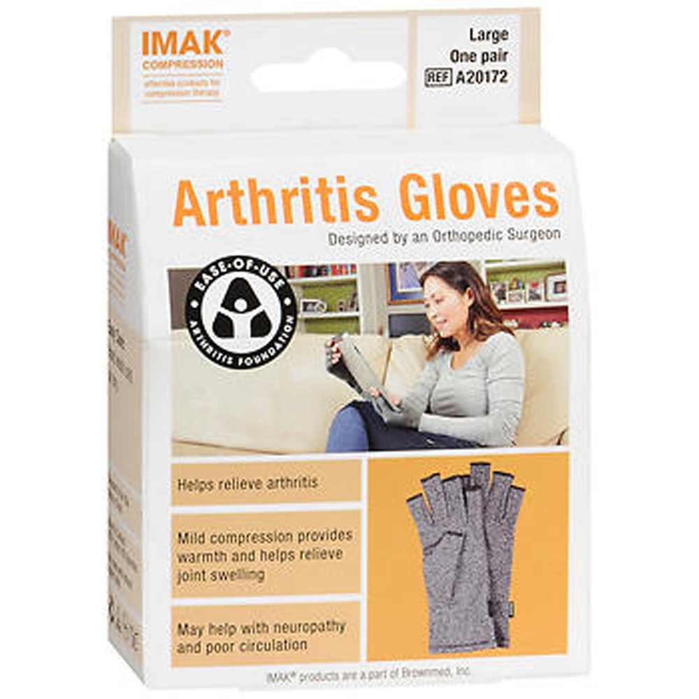 Imak Arthritis Gloves Grey Large - Thrifty White Health Essentials