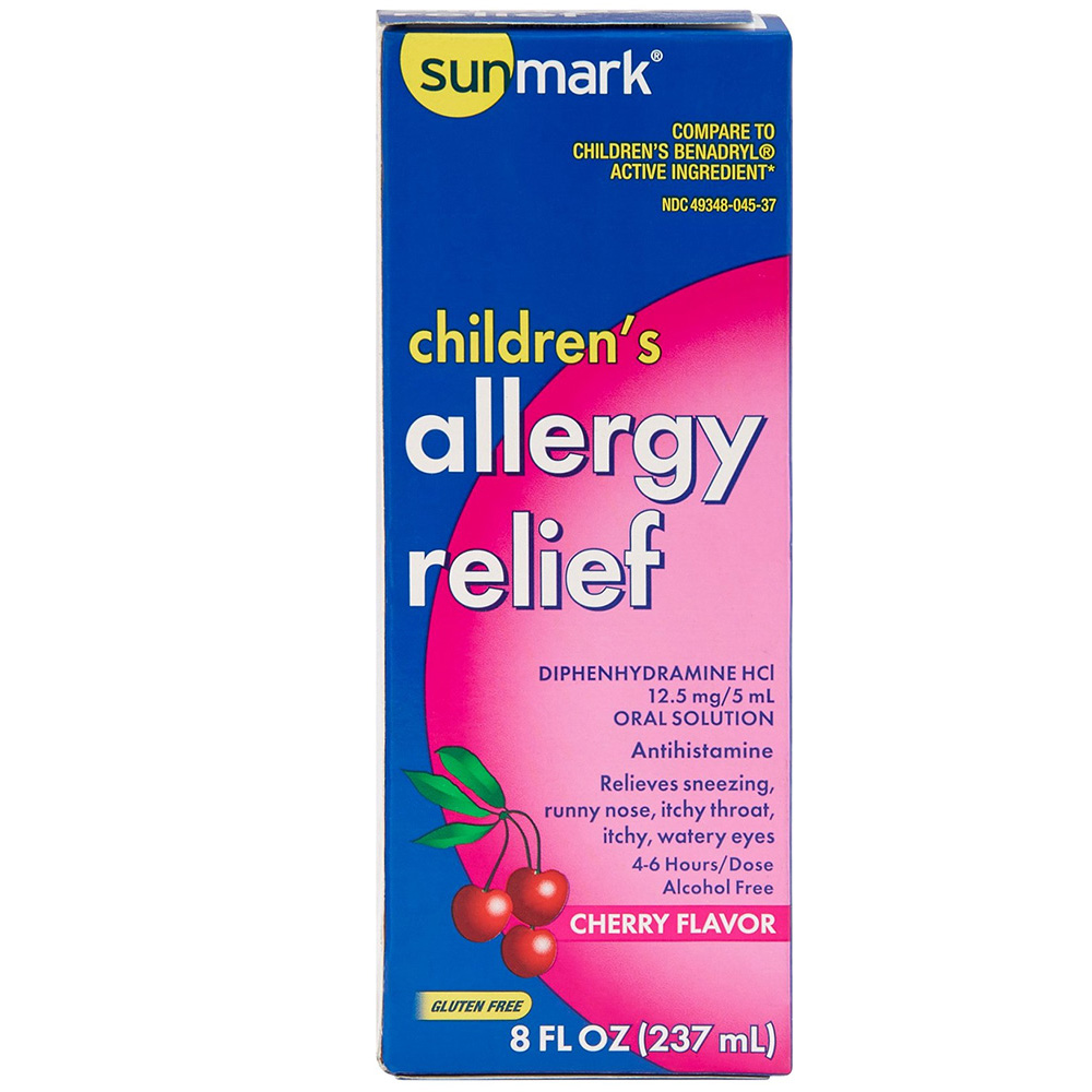 Sunmark Children's Allergy Relief Oral Solution Cherry Flavor - 8 oz ...