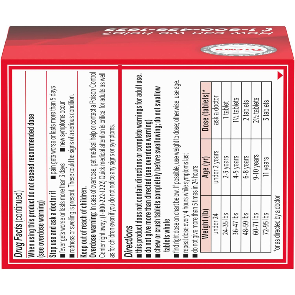 Tylenol Children's Pain + Fever Chewable Tablets Grape Flavor - 24 ct ...