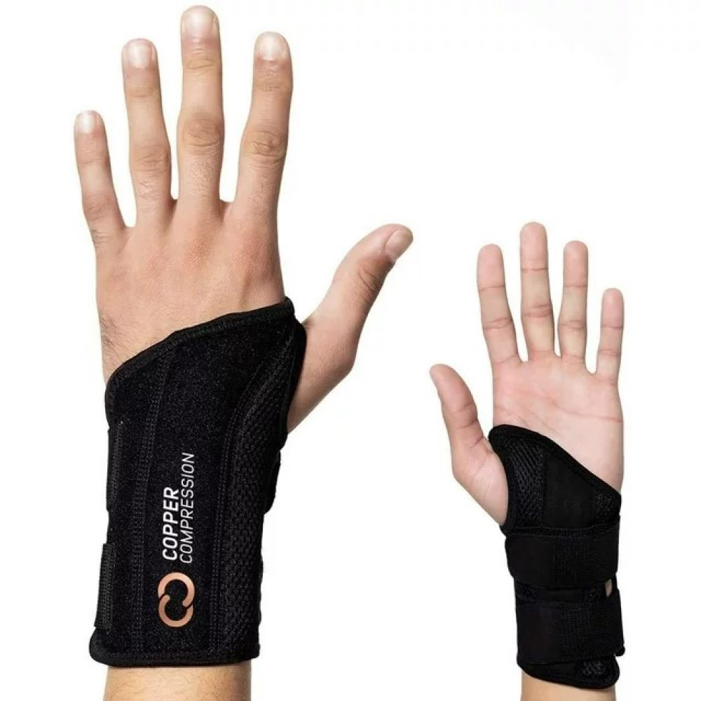 Copper Compression Adjustable Wrist Brace, Left Hand - Thrifty White ...