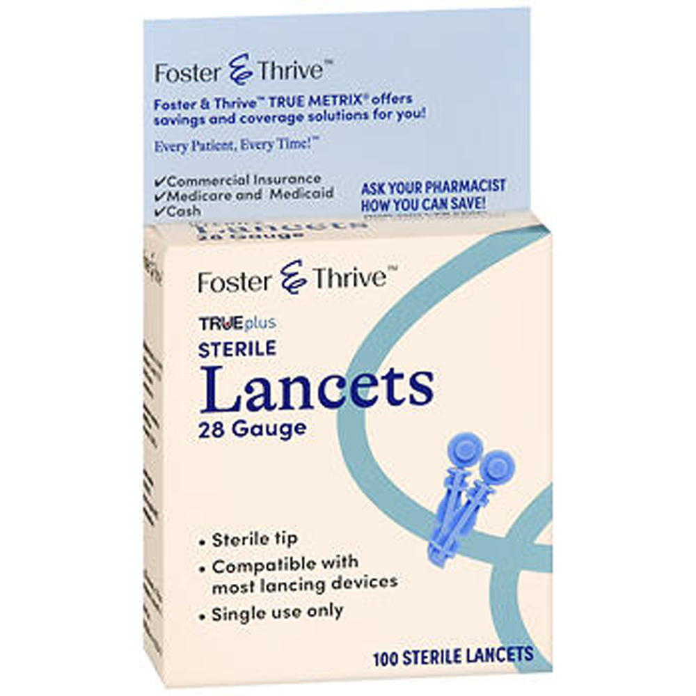 Foster & Thrive Trueplus Sterile Lancets 28 Gauge - 100 count | Thrifty ...