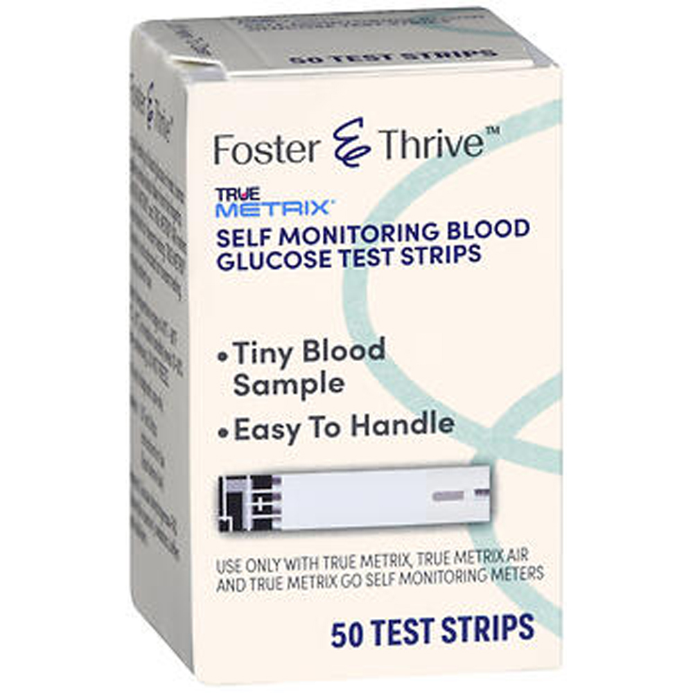 Foster & Thrive True Metrix Self Monitoring Blood Glucose Test Strips ...