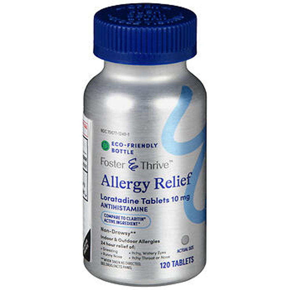 Foster & Thrive Allergy Relief Loratadine Tablets 10 mg - 120 count ...