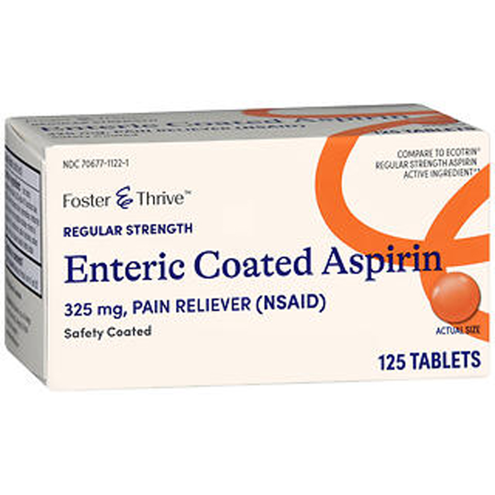 Foster & Thrive Regular Strength Enteric Coated Aspirin 325 mg Tablets ...