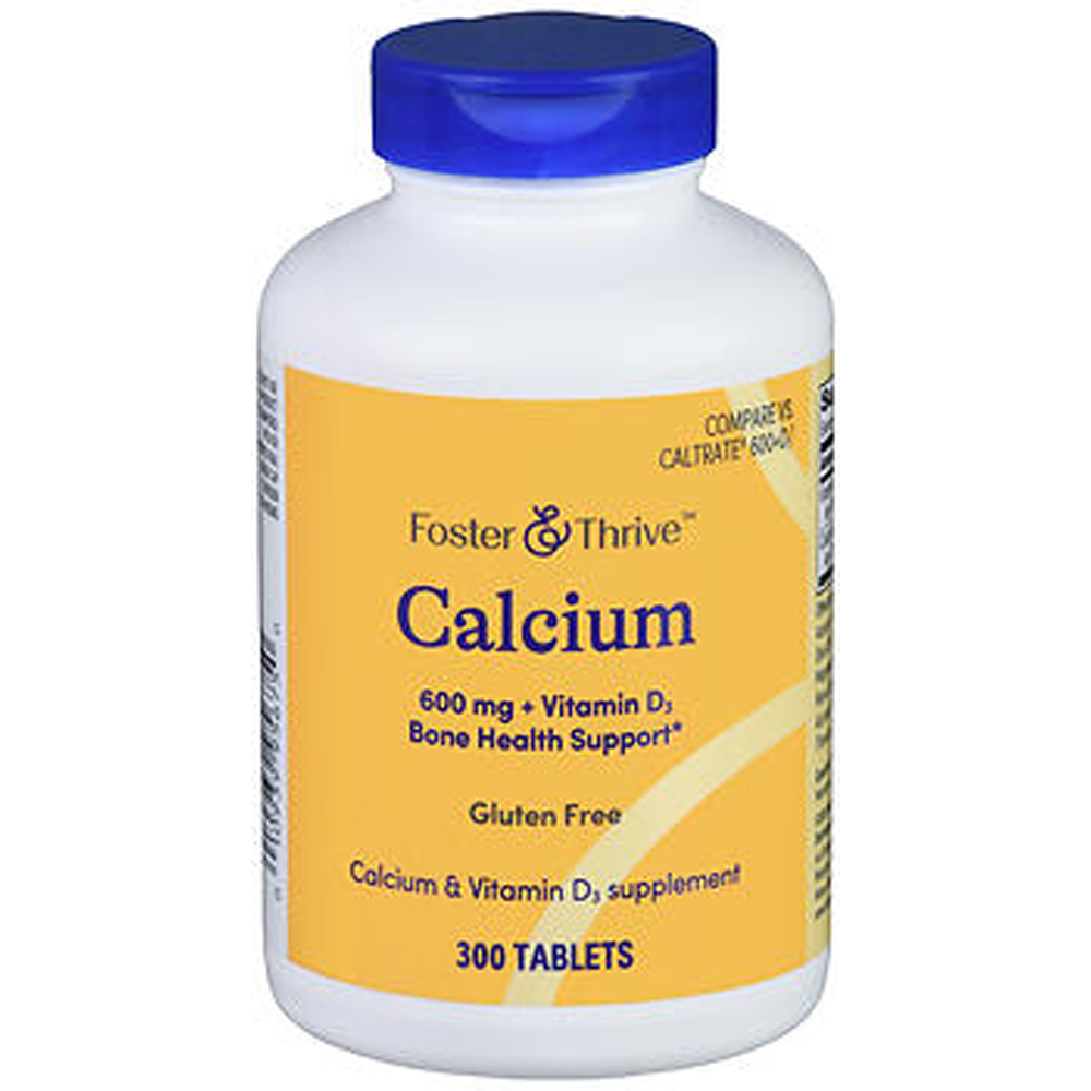 Foster & Thrive Calcium 600 mg + Vitamin D3 Tablets - 300 count ...