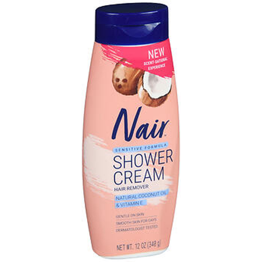 Nair Shower Cream Hair Remover Sensitive Formula Natural Coconut Oil ...
