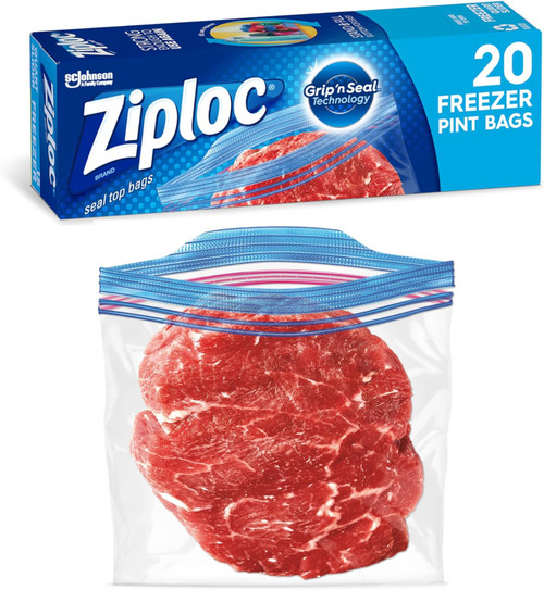 Ziploc Freezer Bags, Blue, 20 Ct | Thrifty White Health Essentials