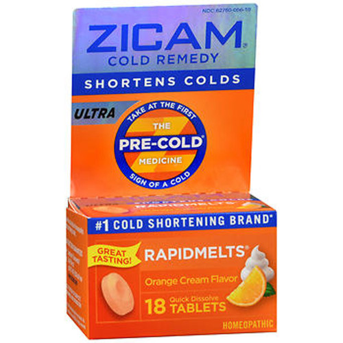 Zicam Ultra Cold Remedy RapidMelts Quick Dissolve Tablets Orange Cream ...