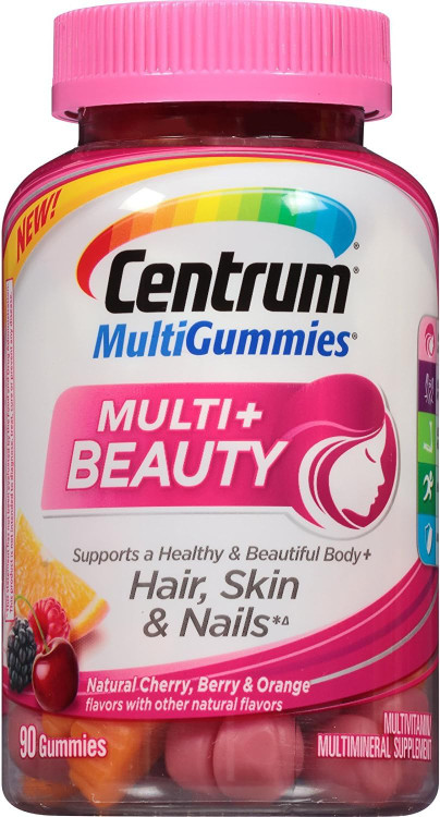 Centrum MultiGummies Multi+ Beauty Natural Cherry Berry And Orange ...