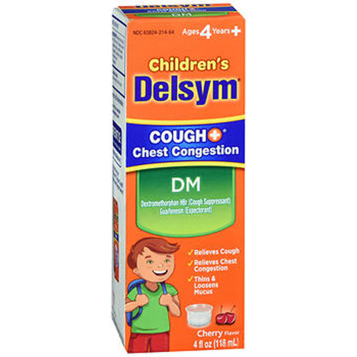 Delsym Children's Cough + Chest Congestion DM Liquid Cherry Flavor ...