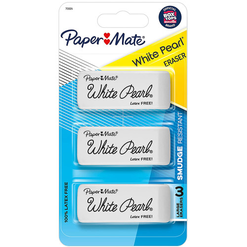 Paper Mate White Pearl Erasers, Large, 3 Count - Thrifty White Health ...
