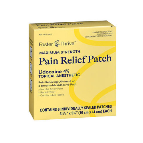 Foster & Thrive Max Strength Pain Relief Lidocaine 4% Patches |Thrifty White Health Essentials
