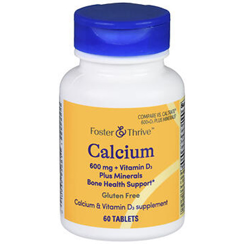 Foster & Thrive Calcium 600 mg + Vitamin D3 Plus Minerals Tablets - 60 ...