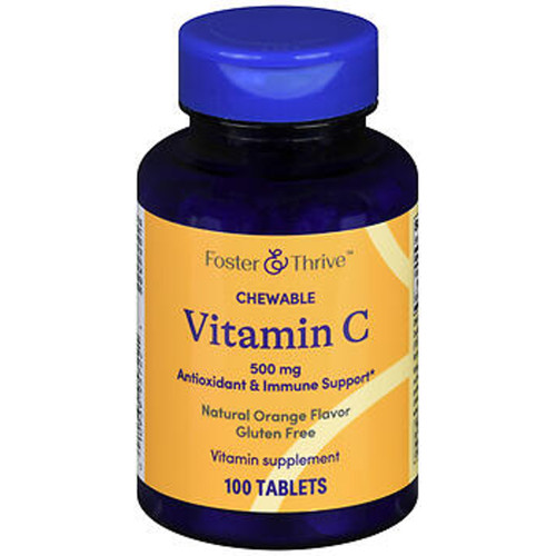 Foster & Thrive Chewable Vitamin C 500 mg Tablets Natural Orange - 100 ...