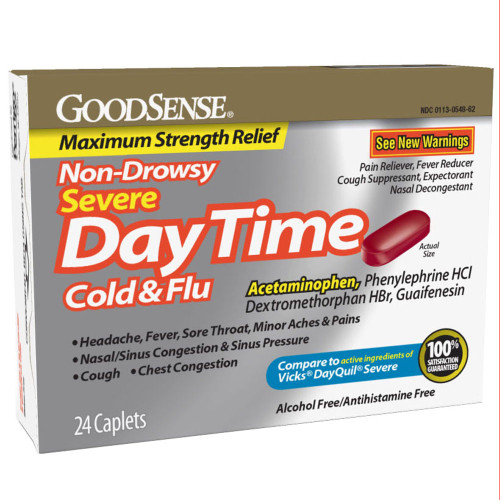 Good Sense Daytime Cold & Flu Severe Caplets - 24 ct - Thrifty White ...