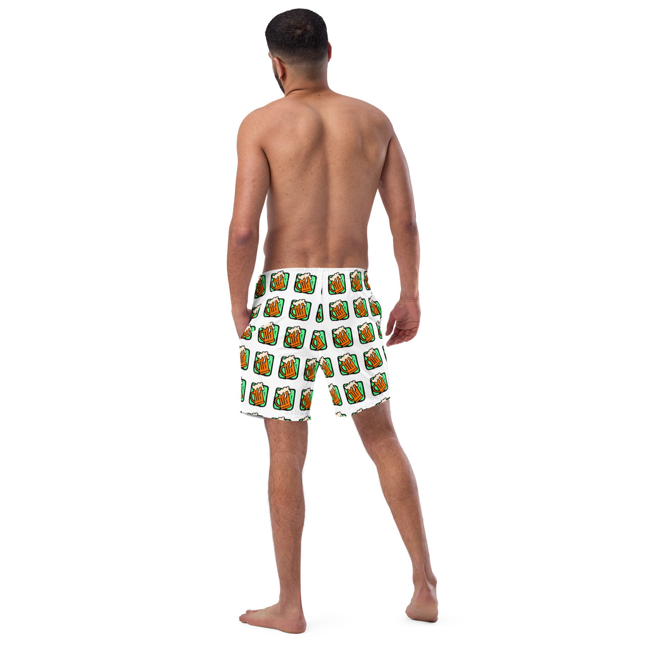Men's Beer swim Trunks | WTees Bottoms Up! Beer Mug Swim Trunks ...
