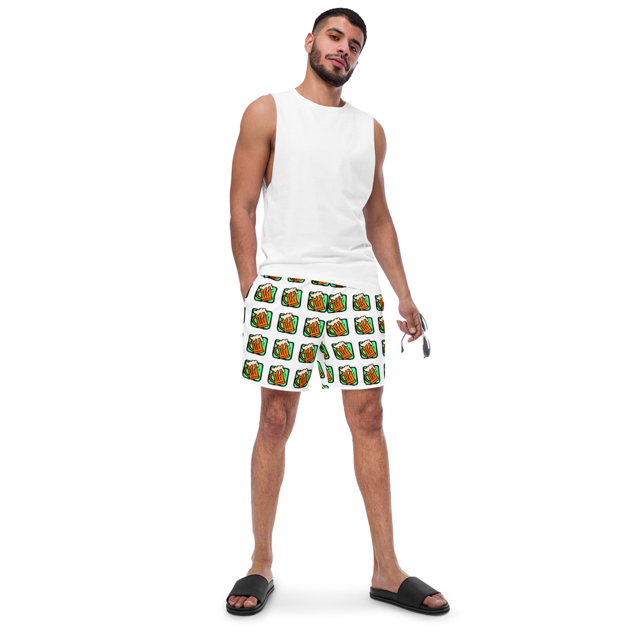 Men's Beer swim Trunks | WTees Bottoms Up! Beer Mug Swim Trunks ...