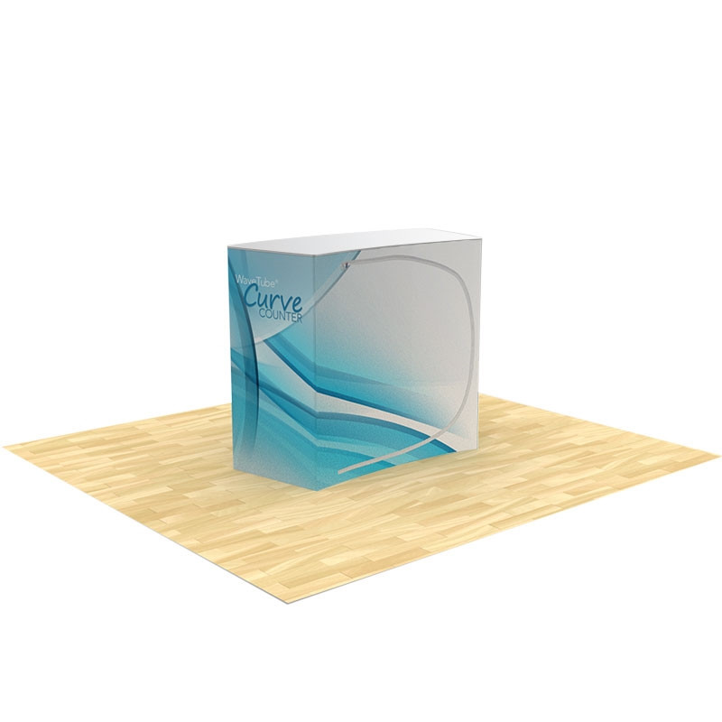 Wave Tube Curved Counter with Fabric Graphic - GLM Displays LLC