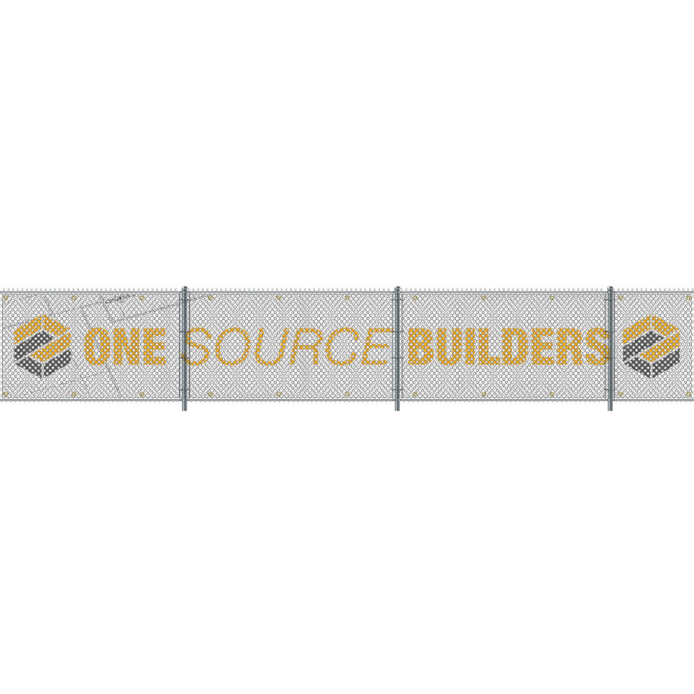 20ft x 6ft - 9oz Fence Mesh Banner (Hems and Grommets) - GLM Displays LLC