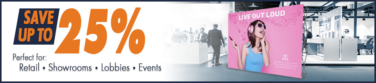 Discount Displays - GLM Select - Discount Tension Fabric Displays - GLM Displays LLC