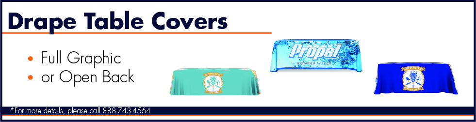 Buy Full Color Table Drape Covers | GLM Displays