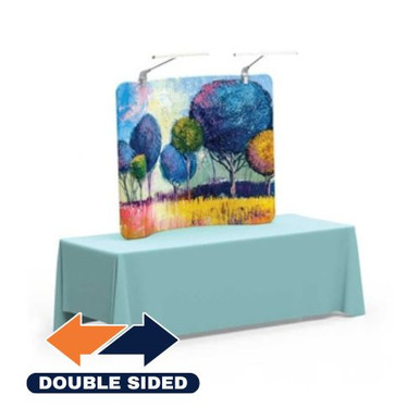 Wave Tube Display 6' Curved Table Top with Graphic 2-sides | GLM Displays