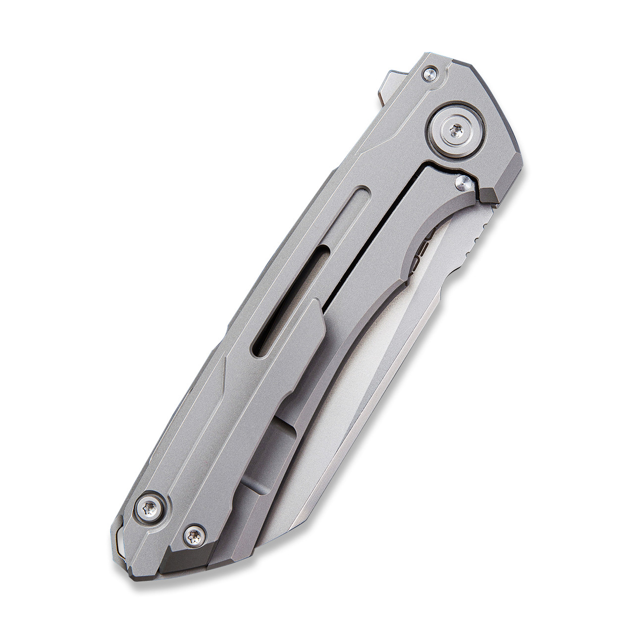 WE Knife Mini Buster Frame Lock Knife Gray Ti Handle Plain 20CV Bead ...