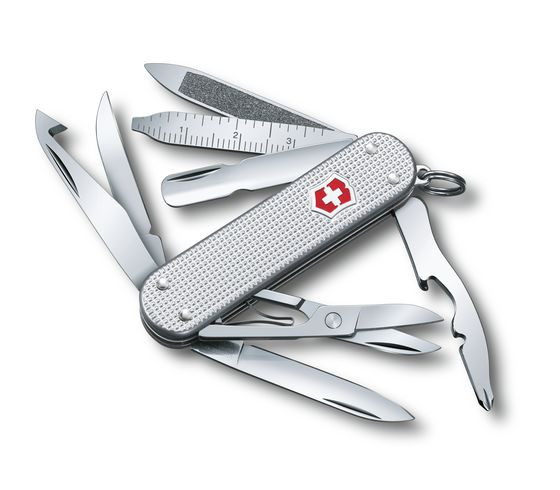 Victorinox Mini Champ Alox Folding Knife/Multi-Tool Silver Handle VN0 ...