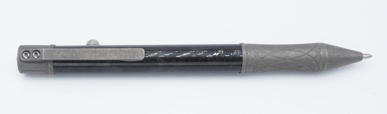 Two Sun Tactical Pen Carbon Fiber/Titanium Body Black Ink TSPEN24SW