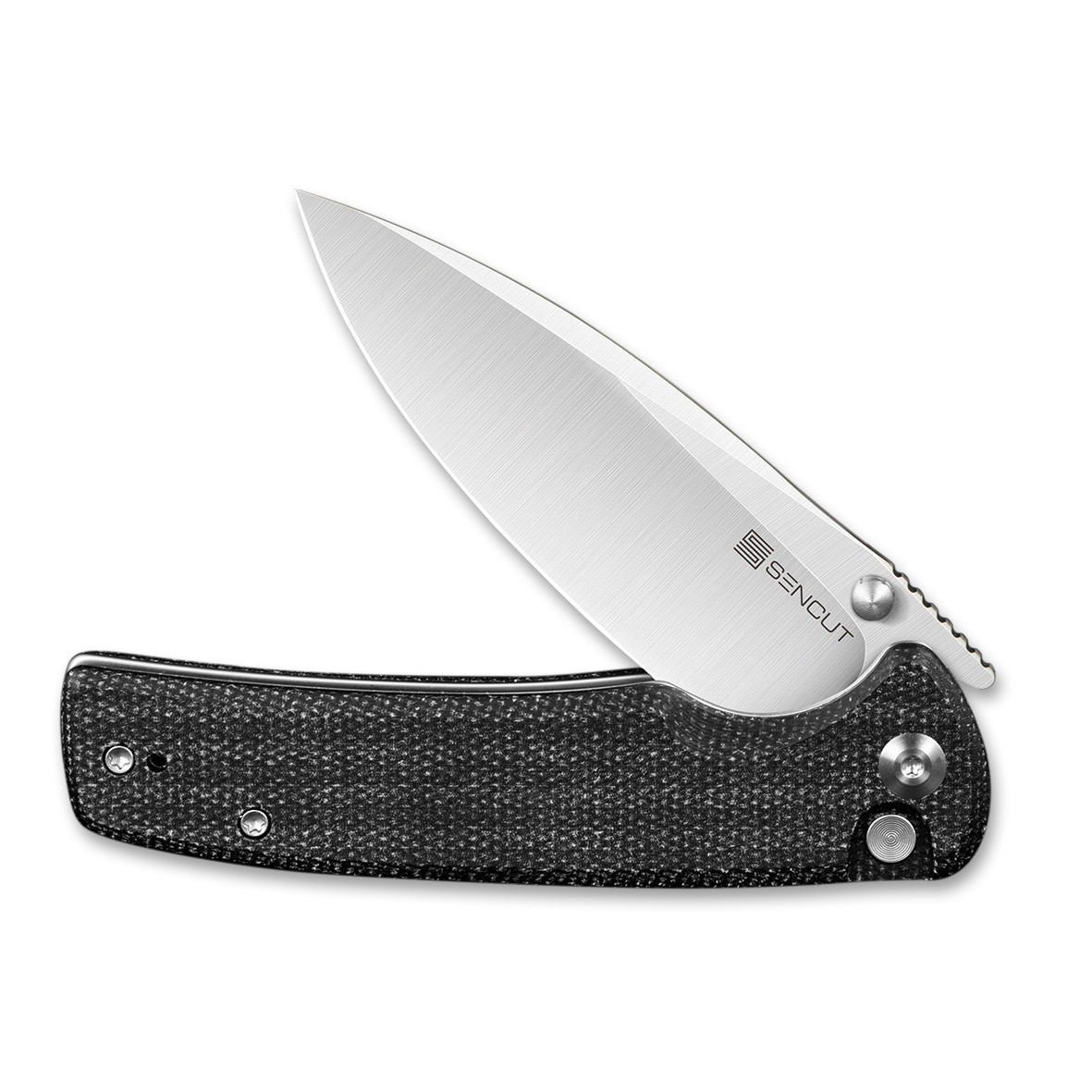Sencut Sachse Folding Knife Black Micarta Handle 9Cr18MoV Drop Point ...