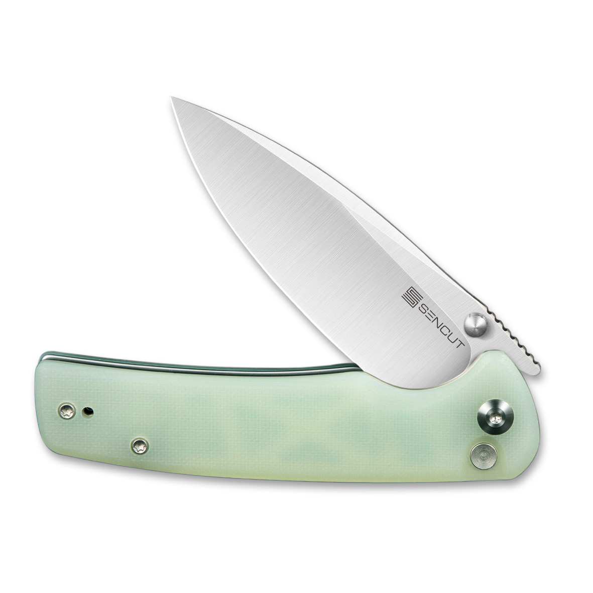 Sencut Sachse Folding Knife Natural G10 Handle 9Cr18MoV Drop Point ...