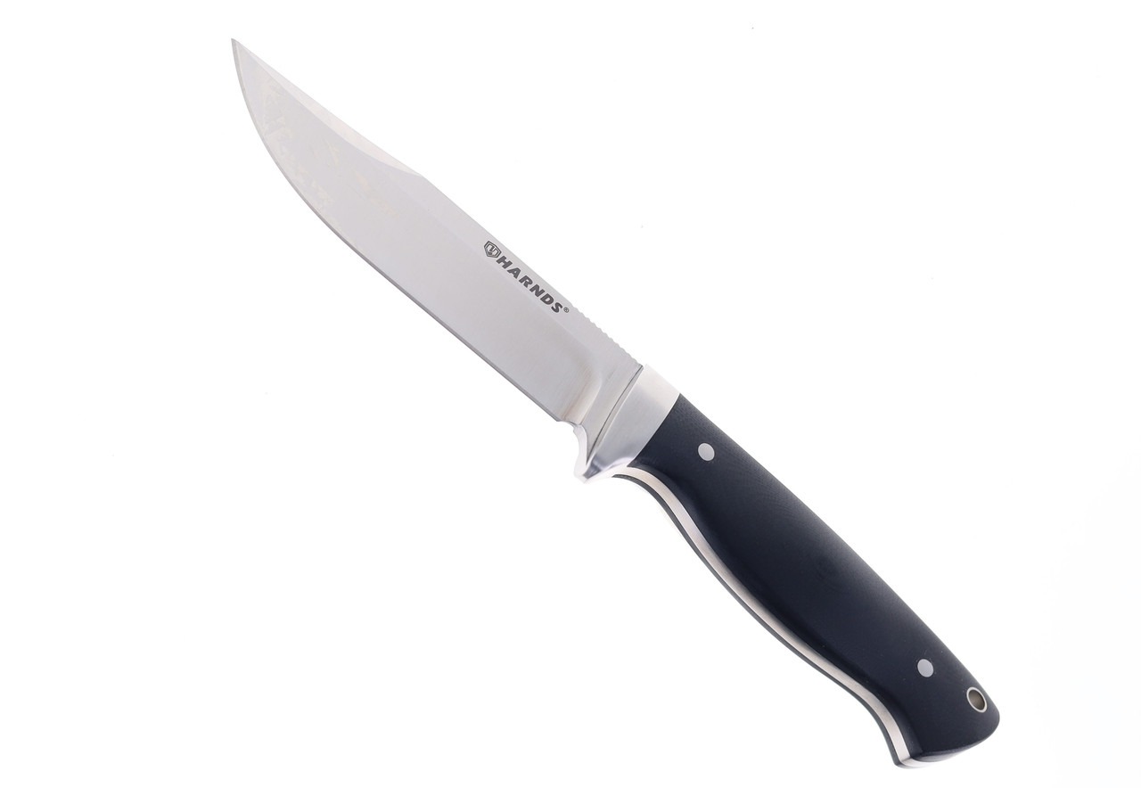 Harnds Fixed Blade Knife Black G10 Handle D2 Plain Edge Satin Finish ...