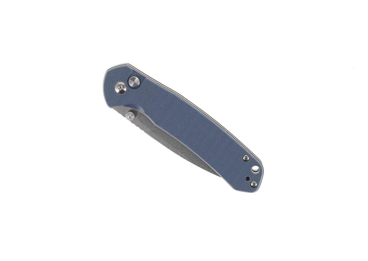 CJRB Pyrite Folding Knife Blue/Grey G10 Handle AR-RPM9 Drop Point Plain ...