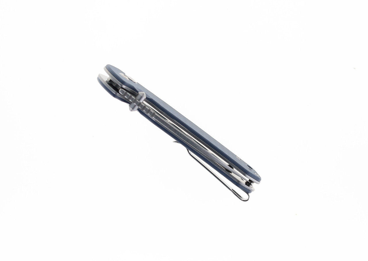 CJRB Pyrite Folding Knife Blue/Grey G10 Handle AR-RPM9 Drop Point Plain ...