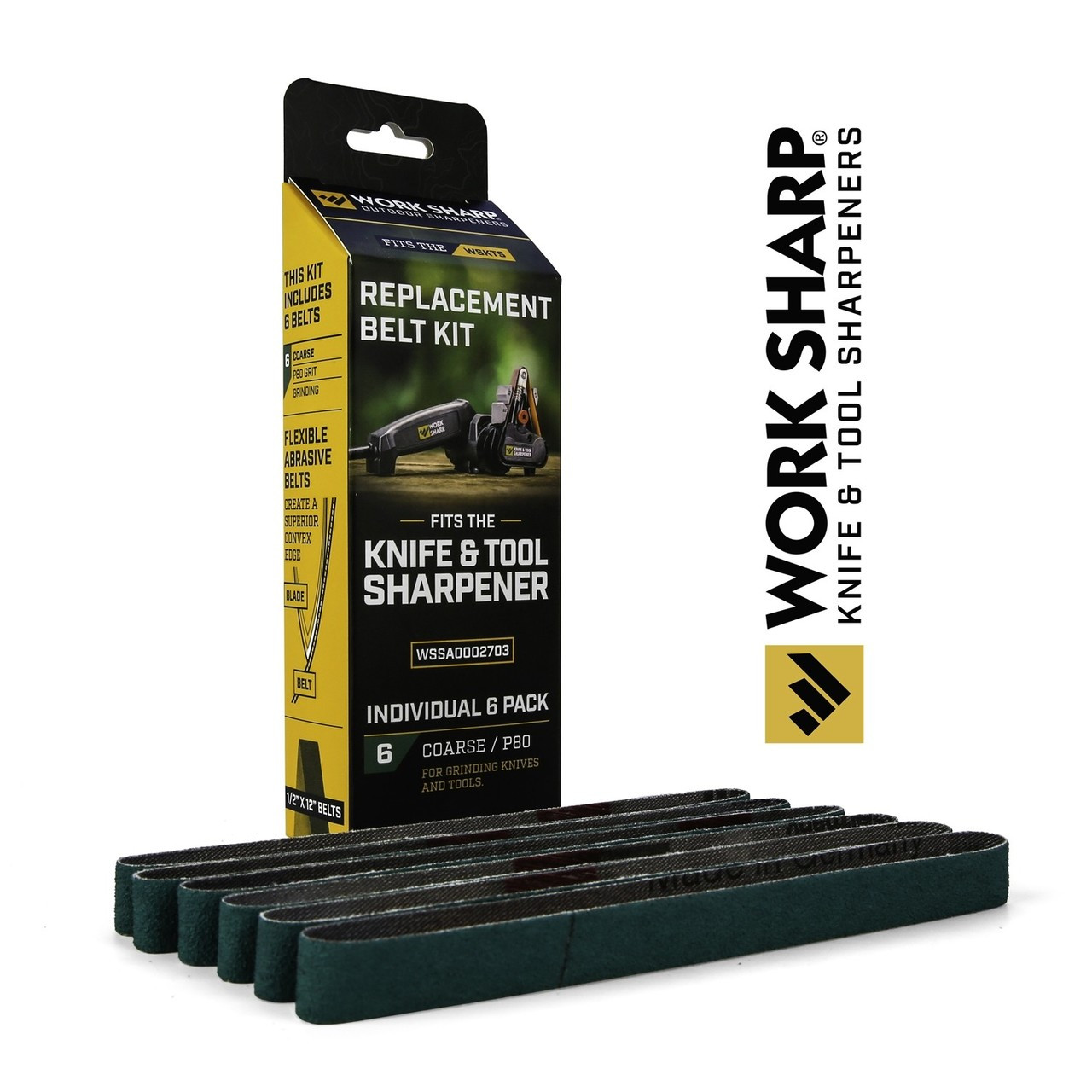 Work Sharp P80 Grit Aluminum Oxide Belts 6 Packs WSSA0002703