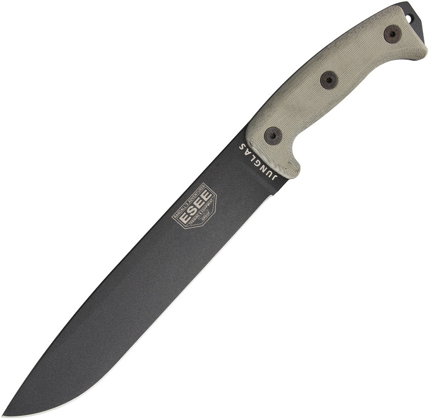 Esee Junglas Fixed Blade Knife Grey Micarta Handle 1095 Plain Edge ...
