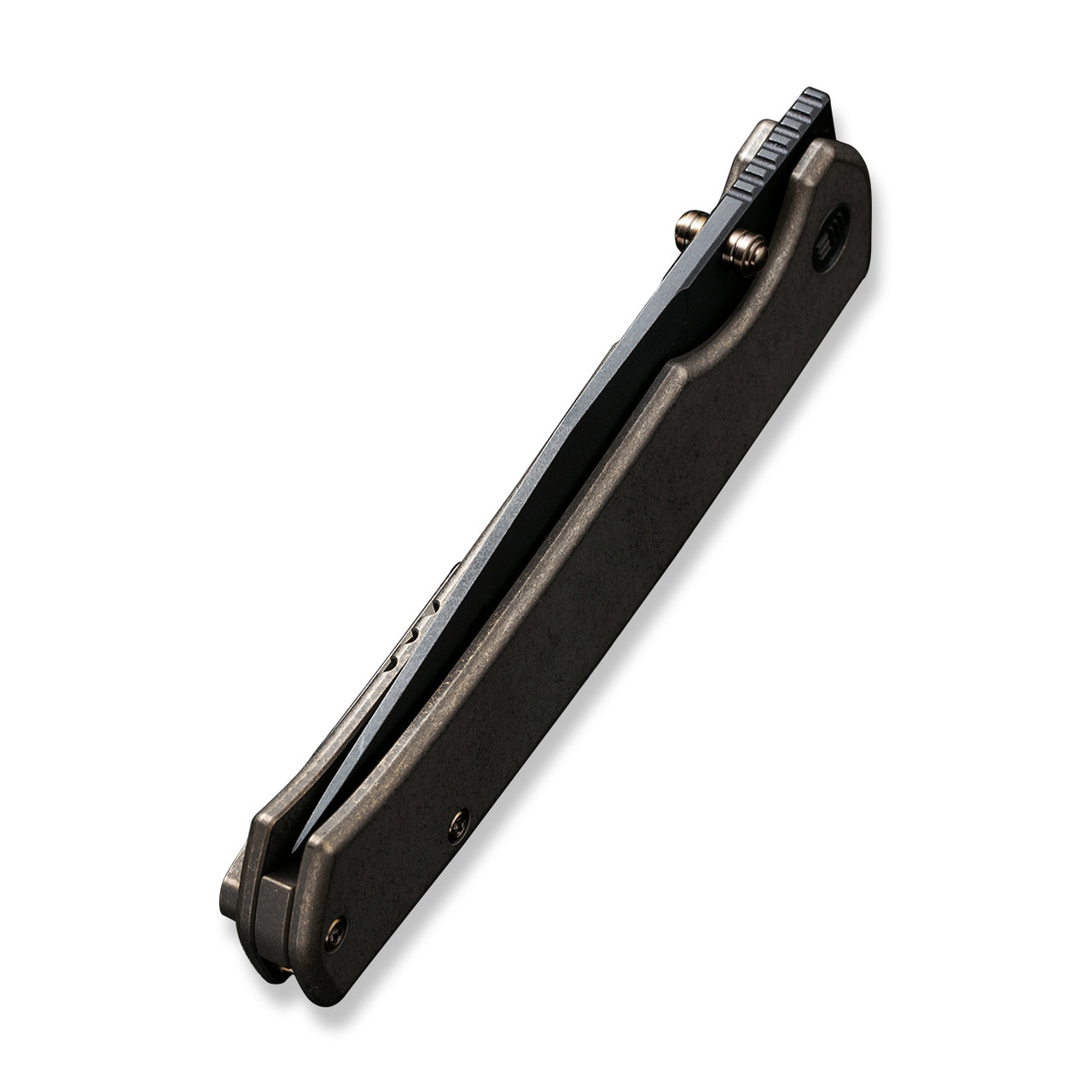 WE Evoke Folding Knife Bronze Titanium Handle 20CV Clip Point Plain ...
