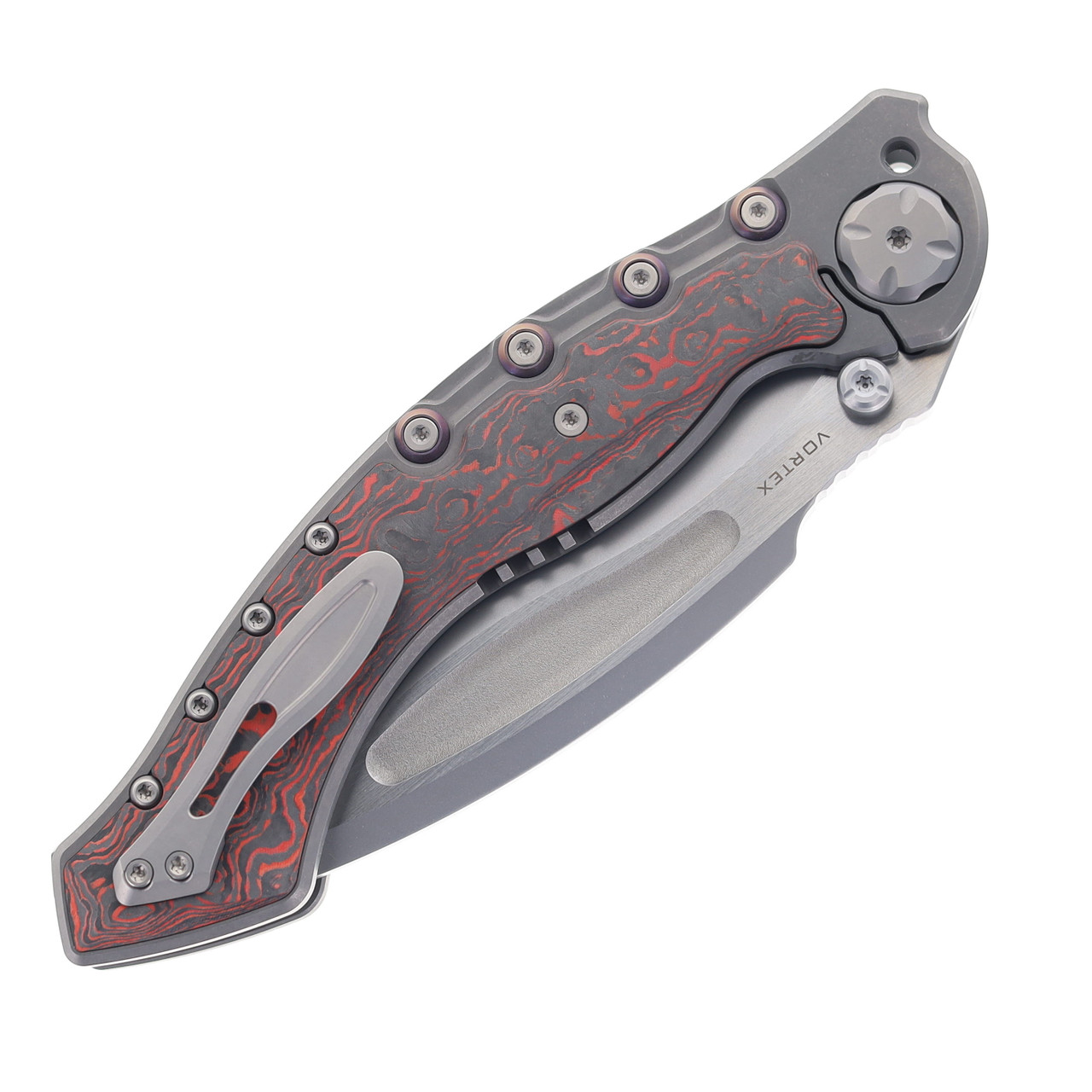 Maxace Vortex 2.0 Folding Knife Red Quartz Carbon Fiber Inlay Handle ...