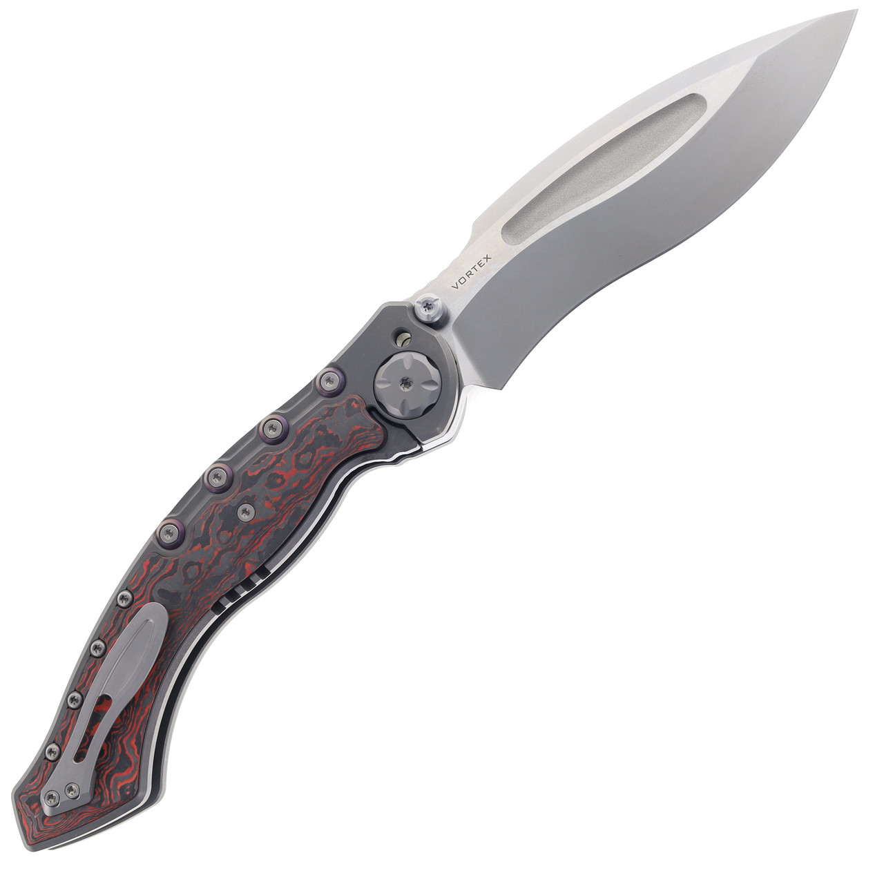 Maxace Vortex 2.0 Folding Knife Red Quartz Carbon Fiber Inlay Handle ...
