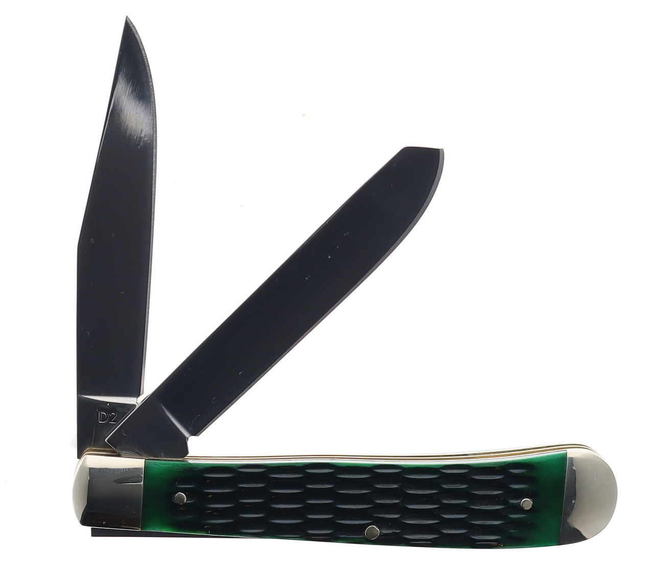 Boker Traditional Series 2.0 Trapper 2 Folding Knife Green Jigged Bone Handle D2 Plain Edge 110831