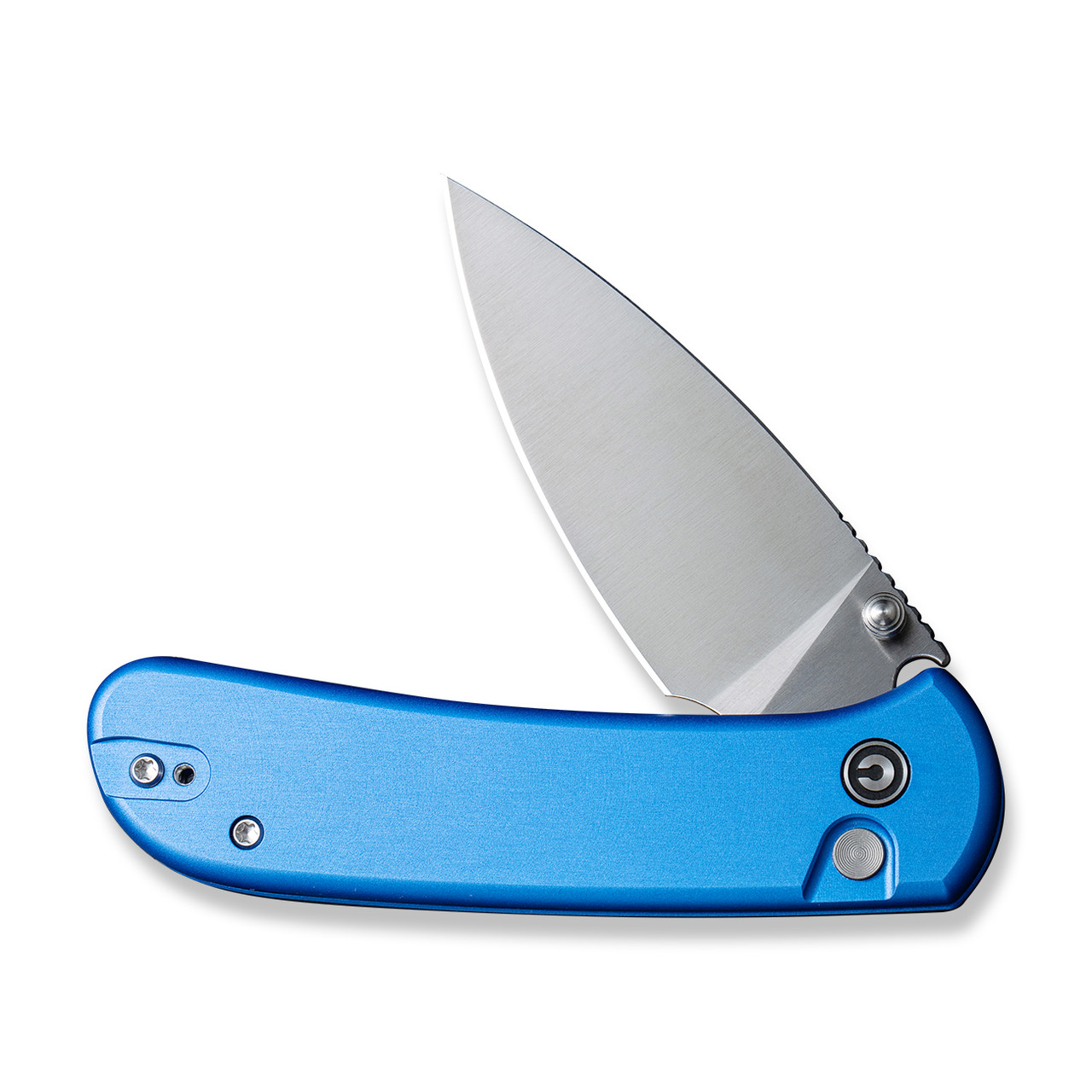 Civivi Qubit Button Lock Folding Knife Blue Aluminum Handle 14C28N Drop ...
