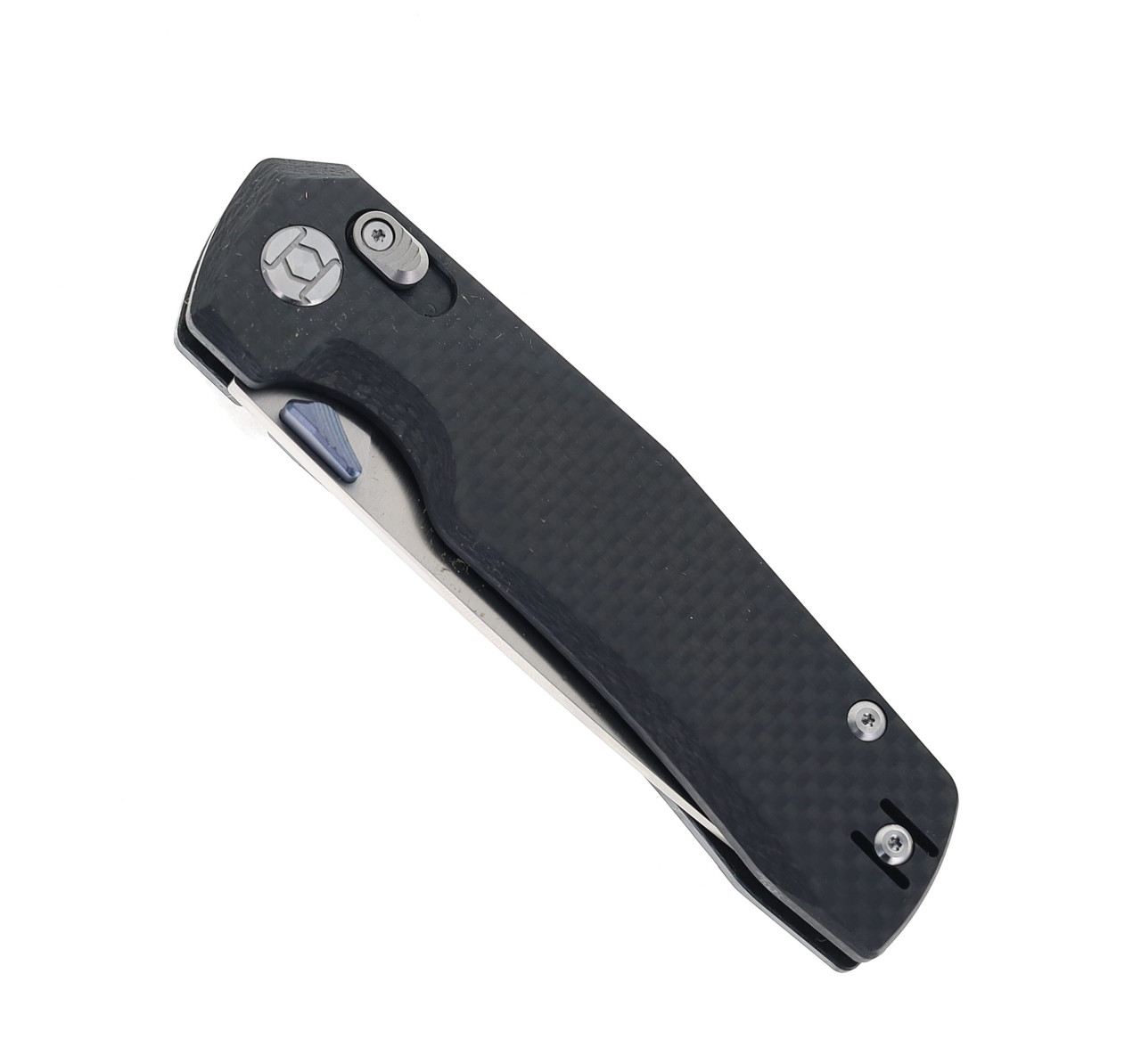 Kunwu X Tao Folding Knife Gray Titanium Handle Elmax Plain Edge Satin