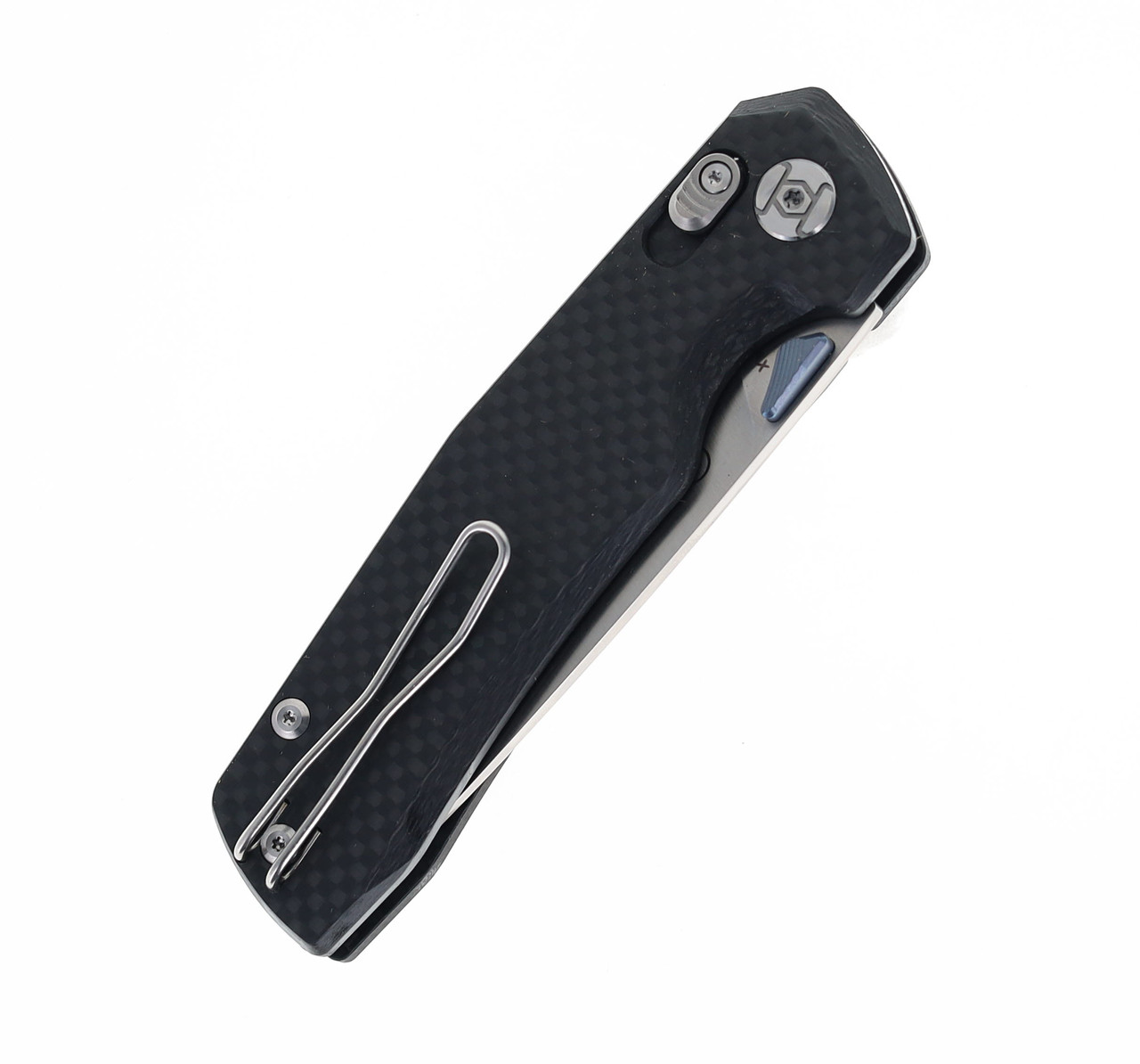 Kunwu X Tao Folding Knife Gray Titanium Handle Elmax Plain Edge Satin