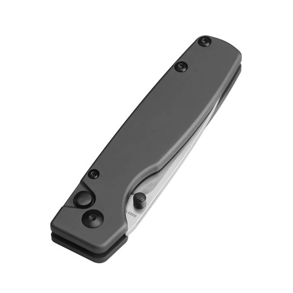 Kizer Original XL Button Lock Folding Knife Gunmetal Aluminum Handle ...