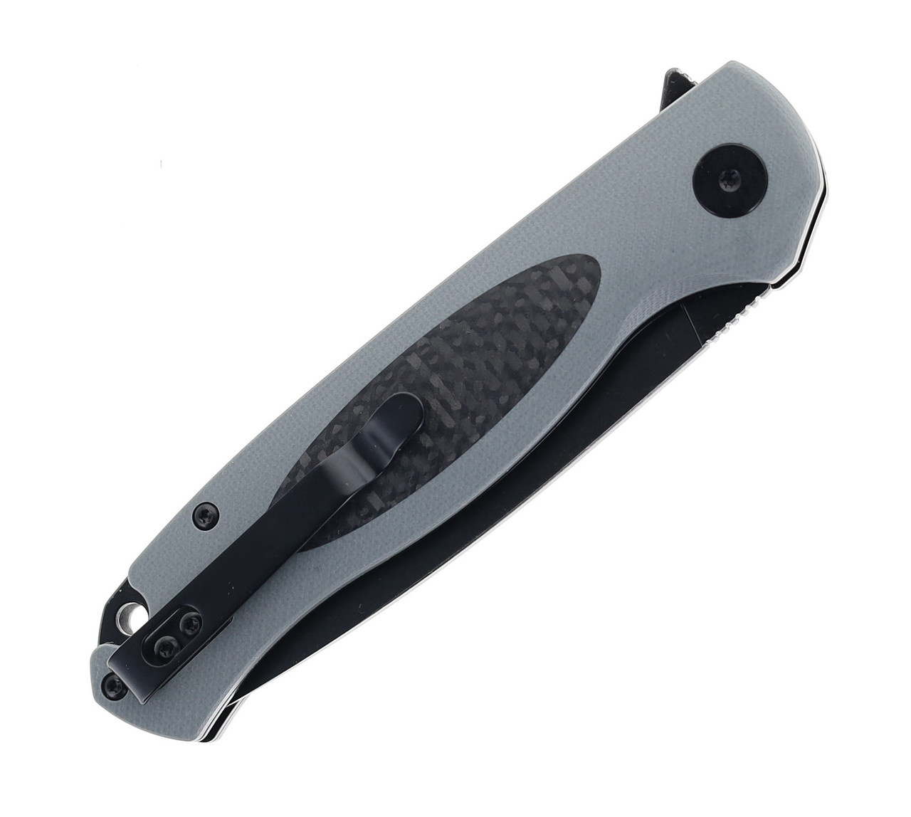Petrified Fish Flipper Folding Knife Carbon Fiber/Gray G10 Handle D2 ...