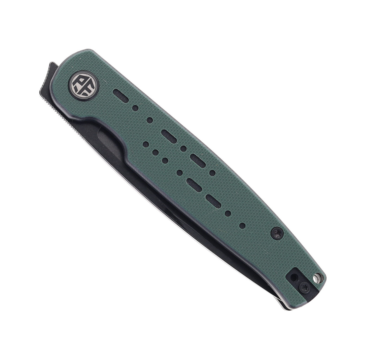 Petrified Fish Flipper Folding Knife Green/Black G10 Handle 154CM Plain ...