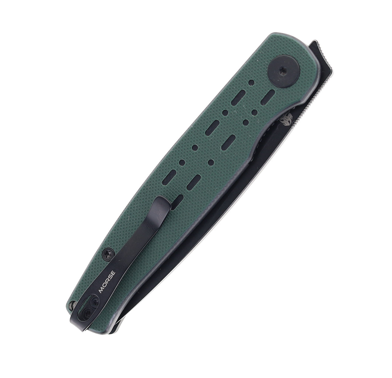 Petrified Fish Flipper Folding Knife Green/Black G10 Handle 154CM Plain ...